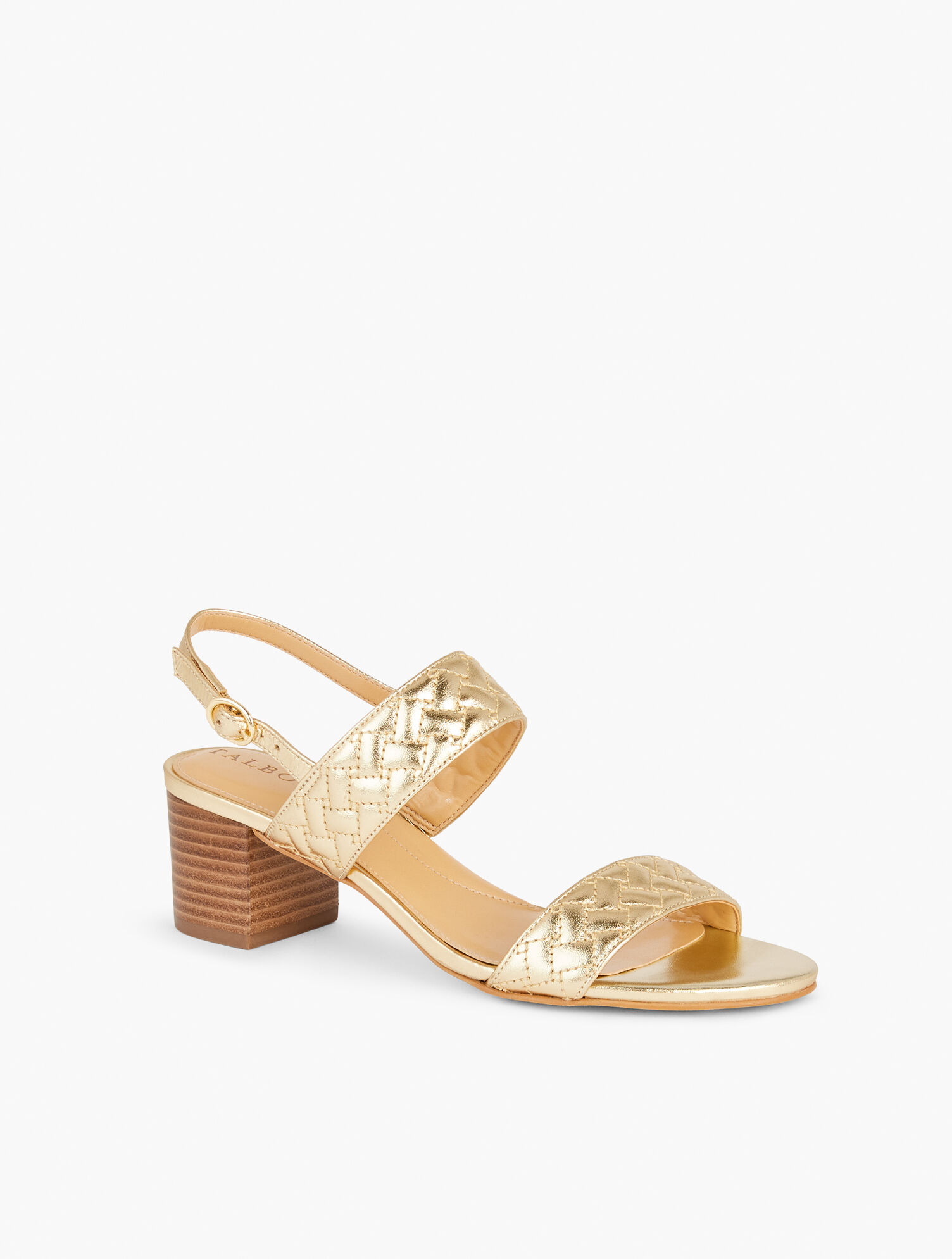 Mimi Quilted Metallic Leather Sandals | Talbots