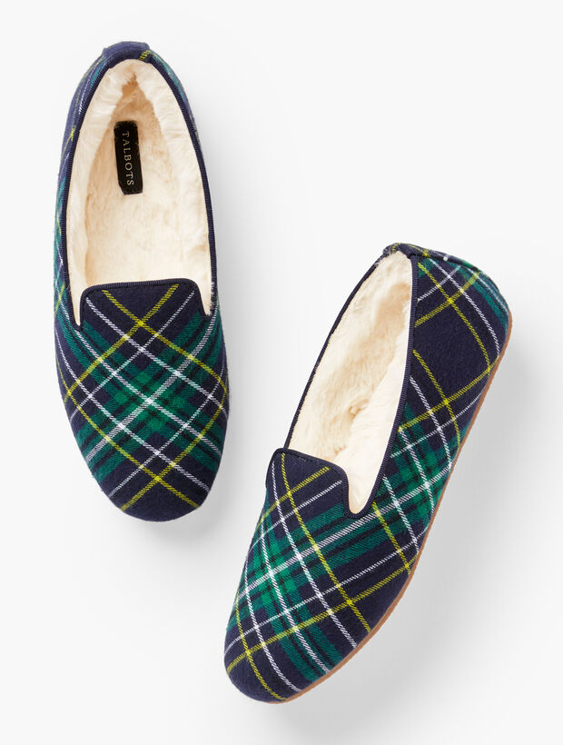 Cabin Plaid Slippers | Talbots