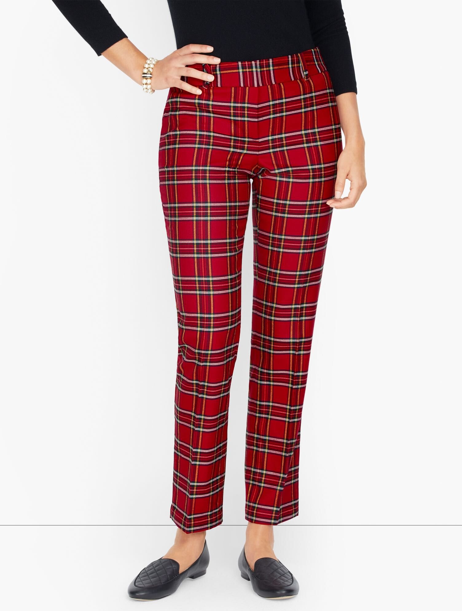 red checkered pattern pants