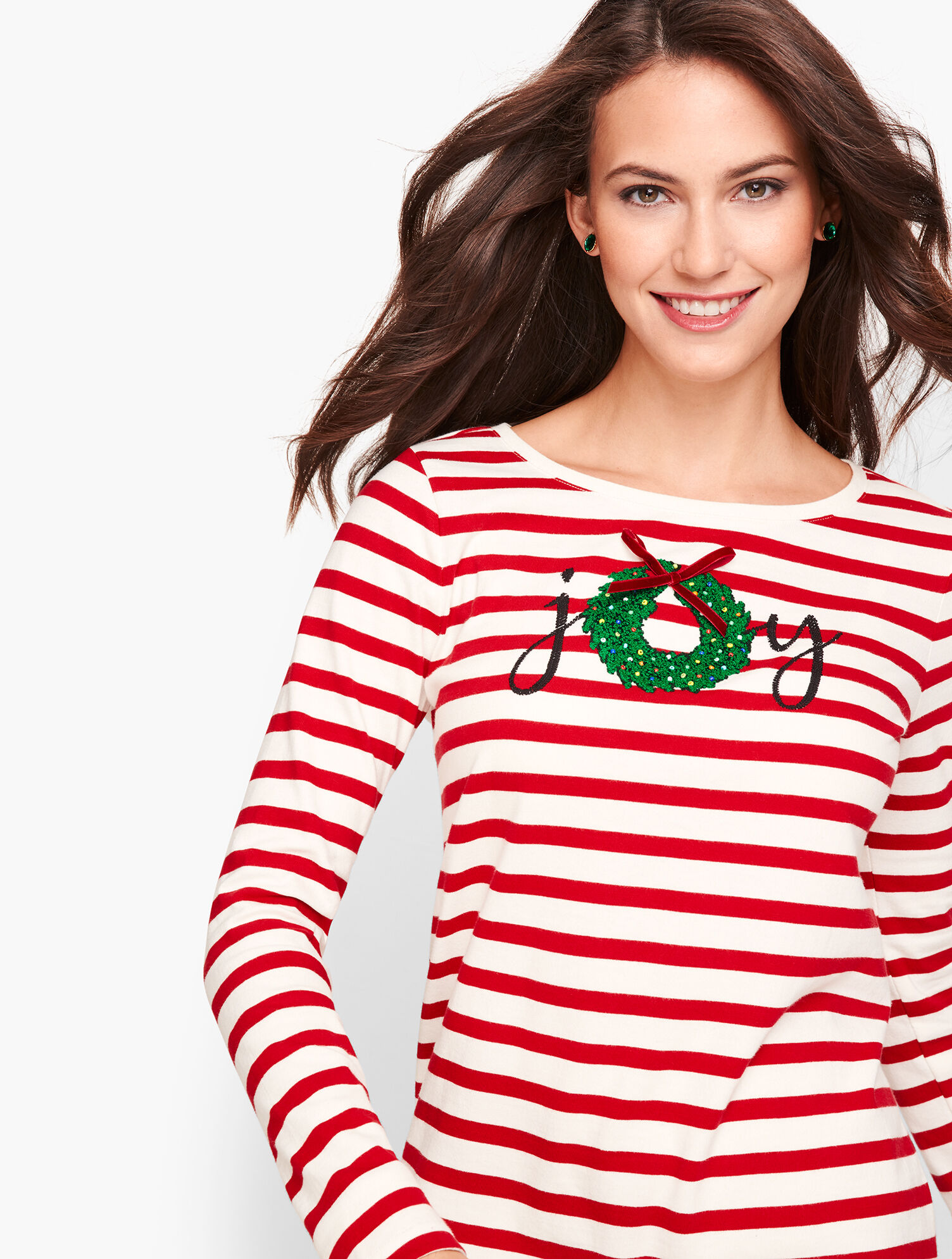 Embellished Joy Wreath Tee | Talbots