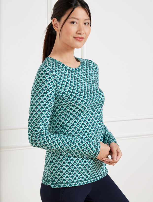 Supersoft Jersey Long Sleeve Tee - Fascinating Scallop | Talbots