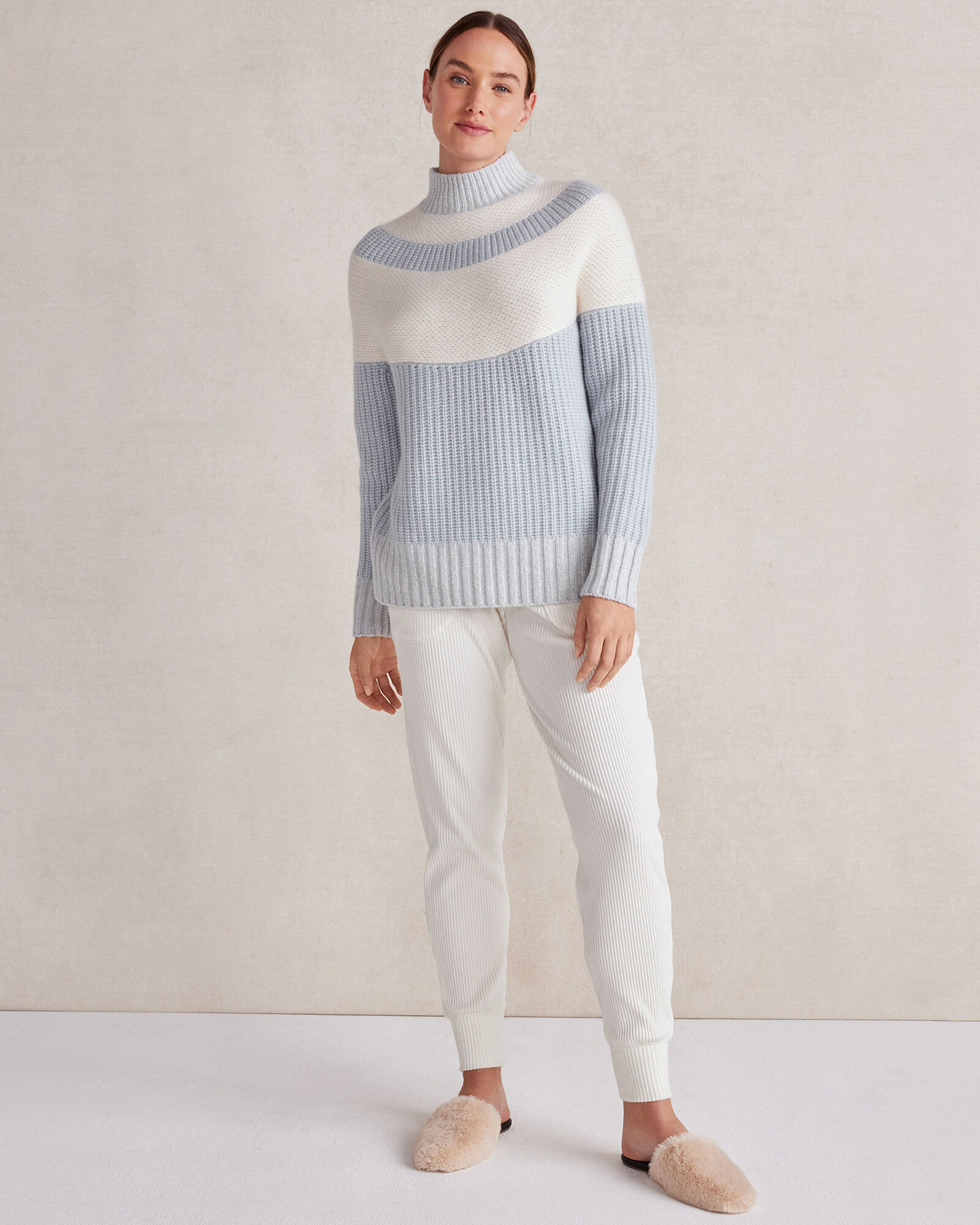Cashmere Colorblock Yoke Sweater | Haven Well Within
