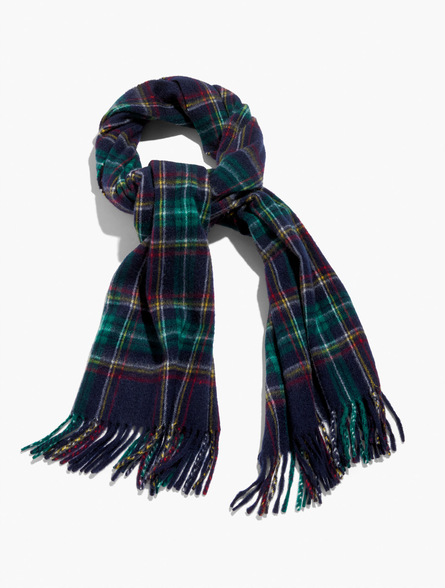 Cashmere Waterweave Scarf - Midnight Plaid | Talbots