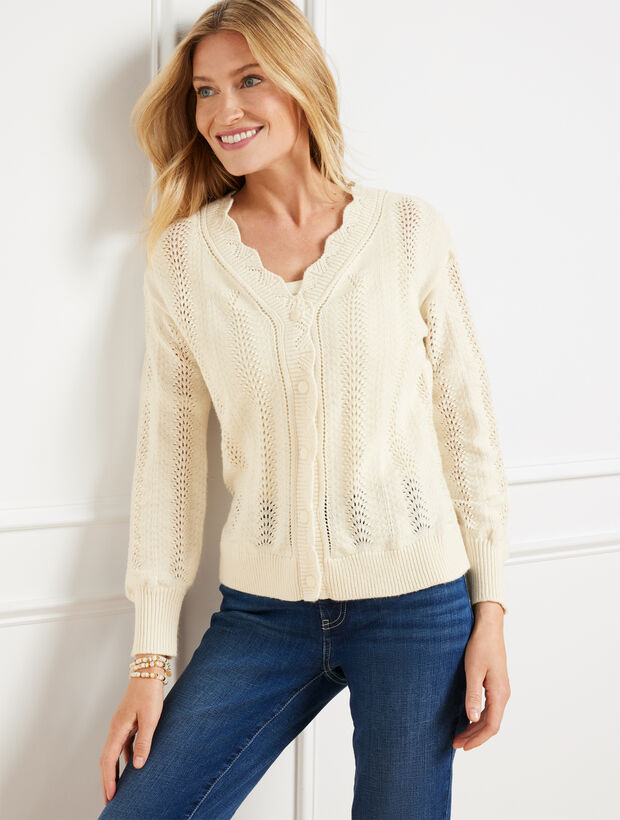 Pointelle Stitch Cardigan | Talbots