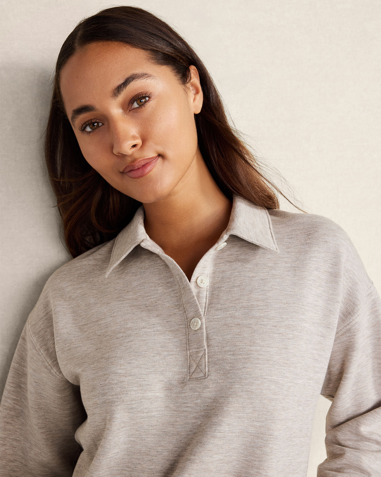 Fleece Polo Collar Pullover | Haven Well Within