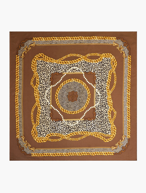 Leopard Pearl Silk Square Scarf | Talbots