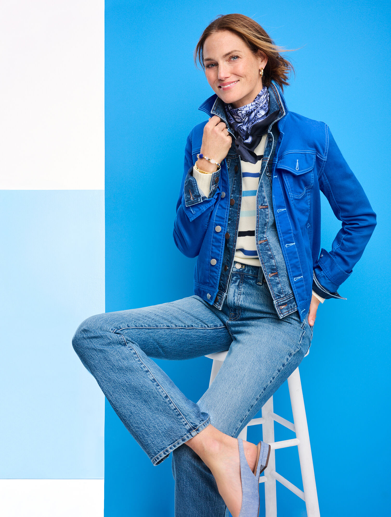 Medallion Tie-Dye Silk Square Scarf | Talbots