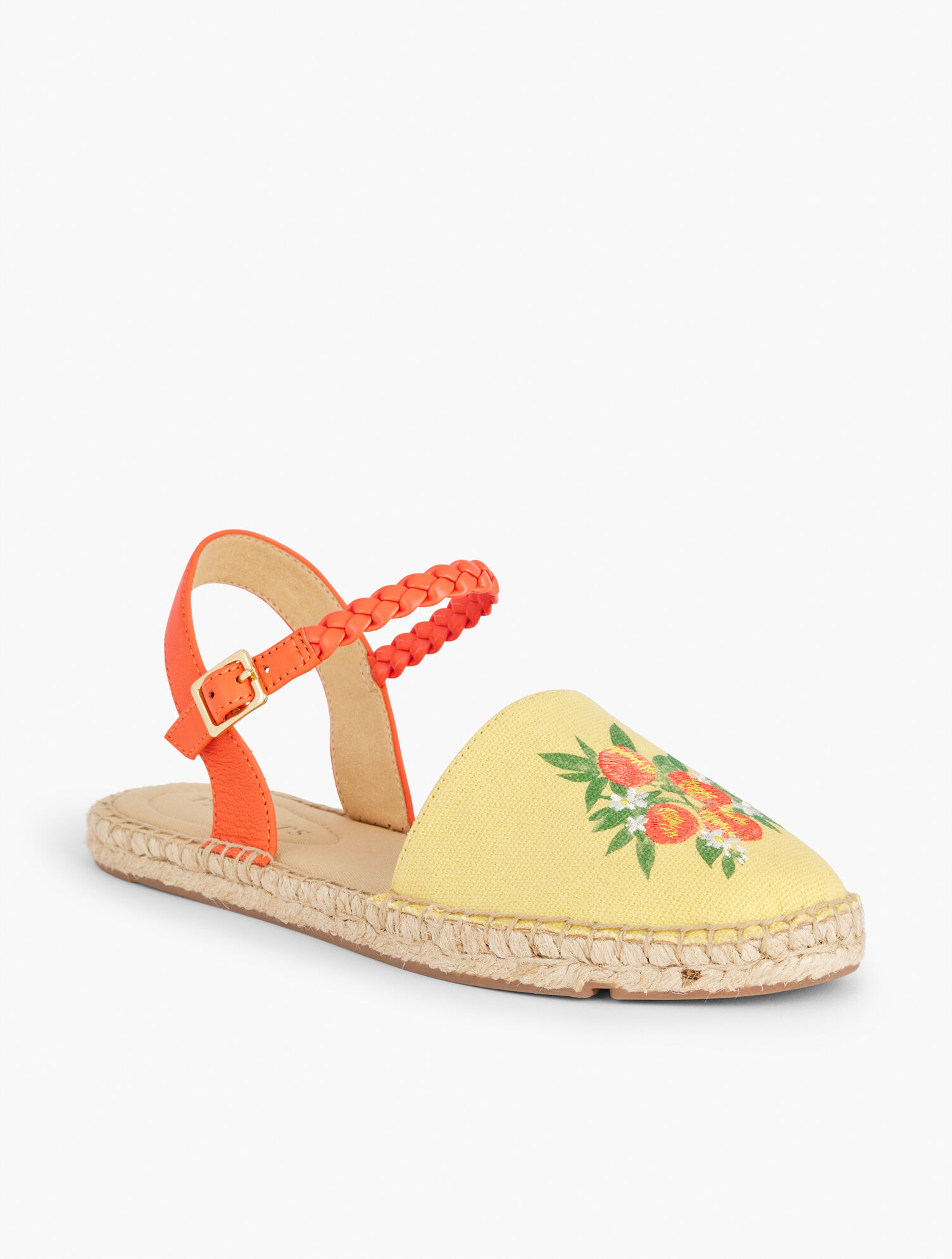 Izzy Braid Embroidered Canvas Espadrilles | Talbots