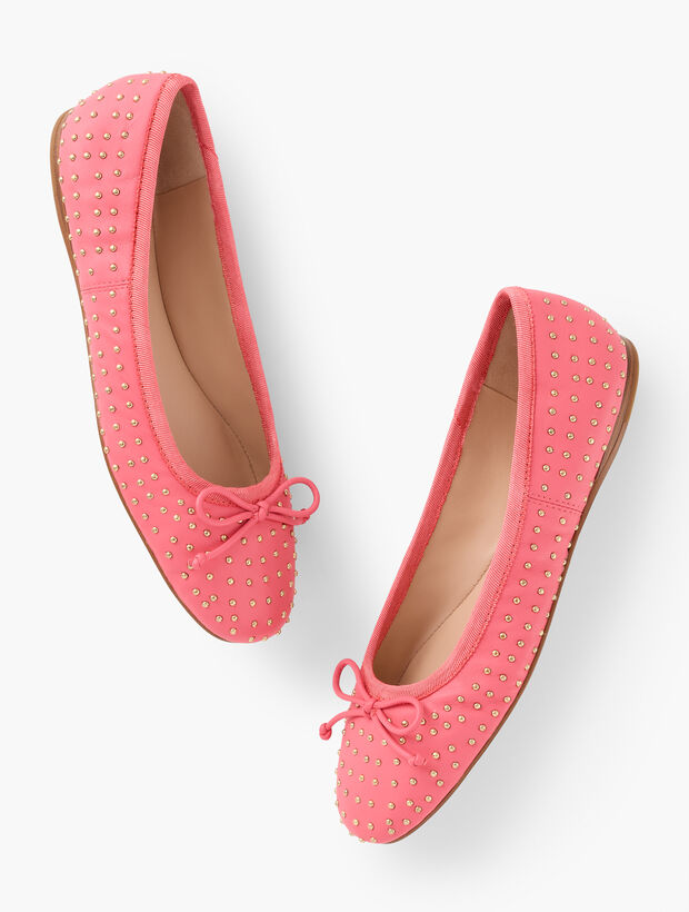 Blaine Soft Sole Studded Nappa Ballet Flats | Talbots