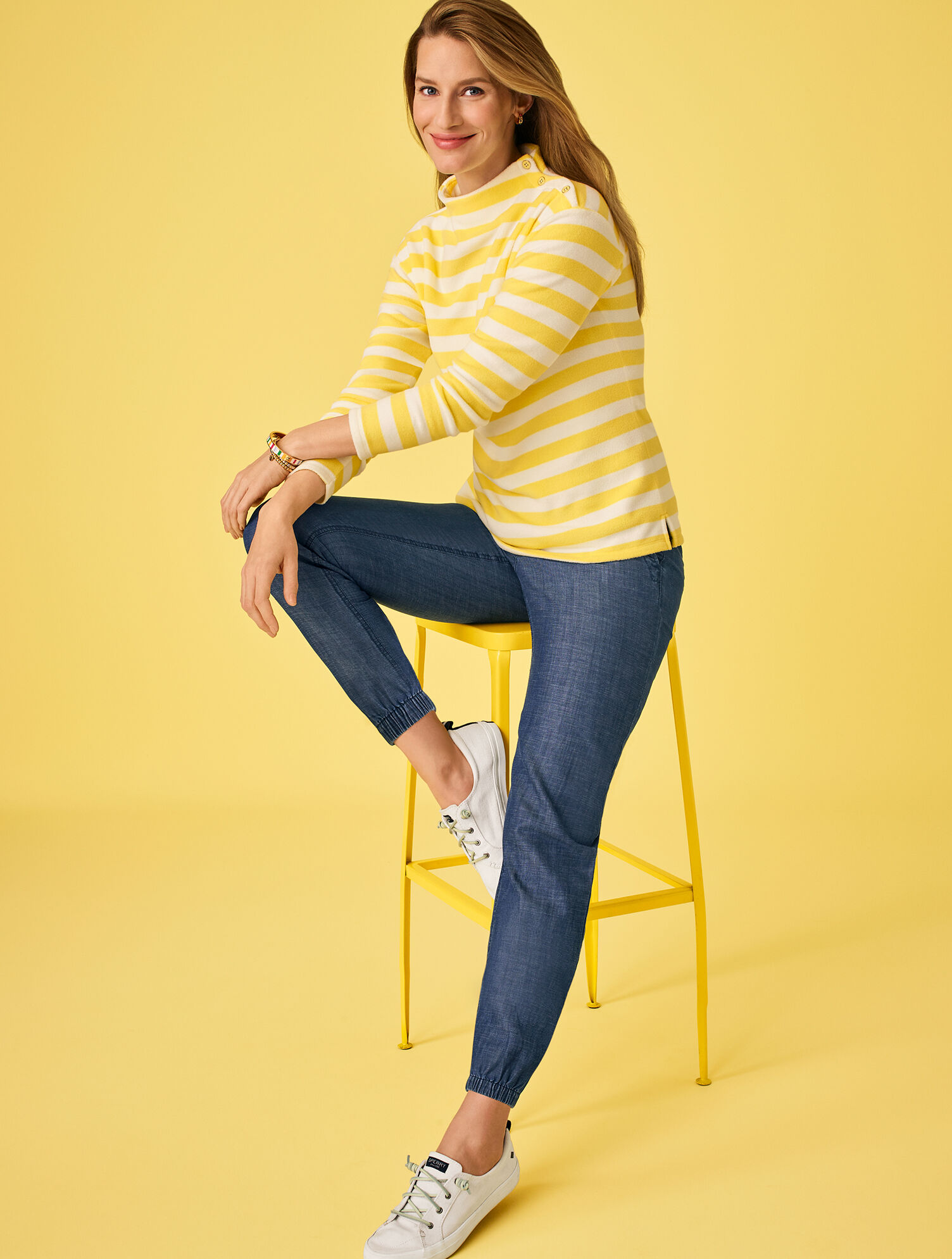 Tapered Twill Joggers - TENCEL™ Chambray | Talbots