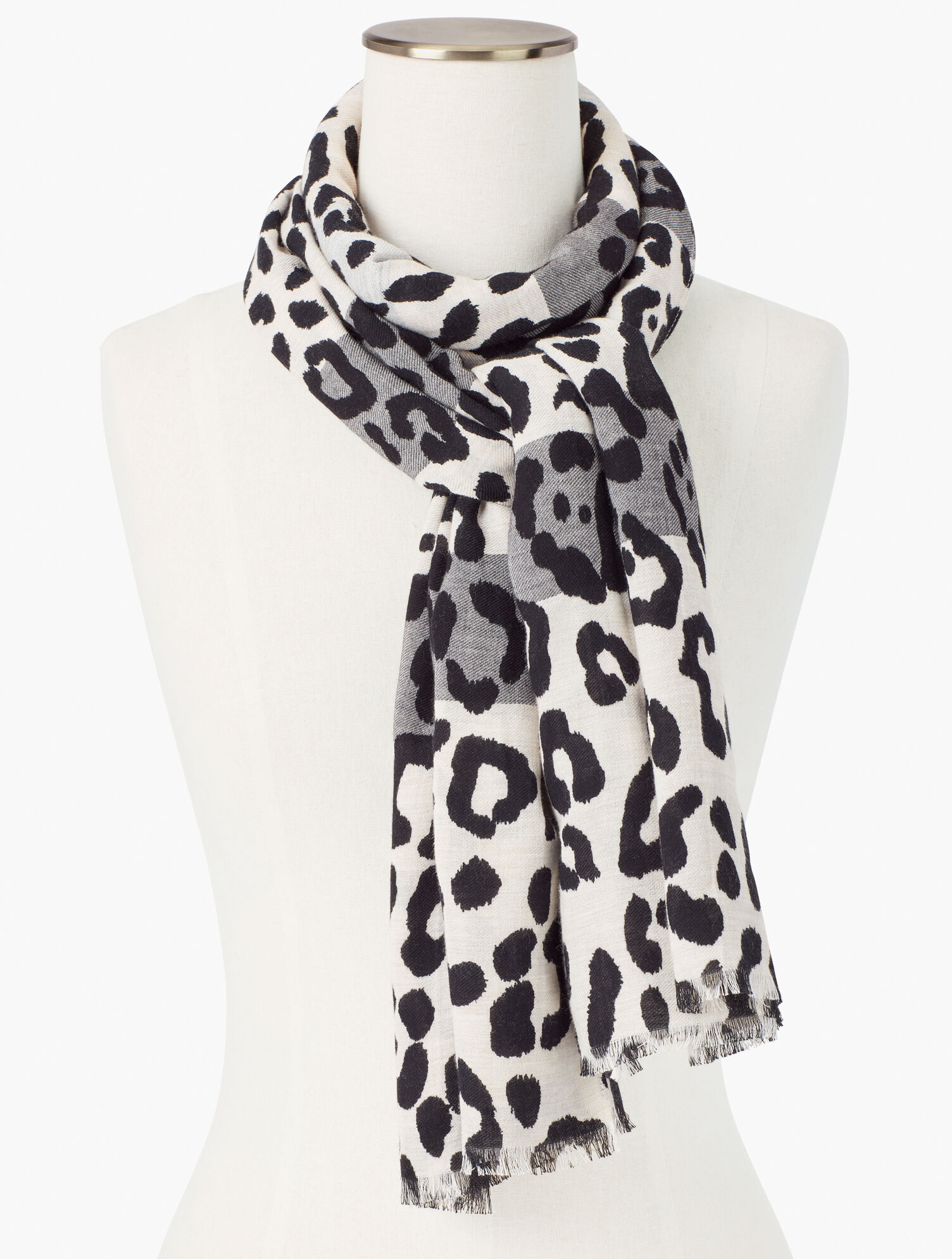 Colorblock Animal Cotton Oblong Scarf | Talbots