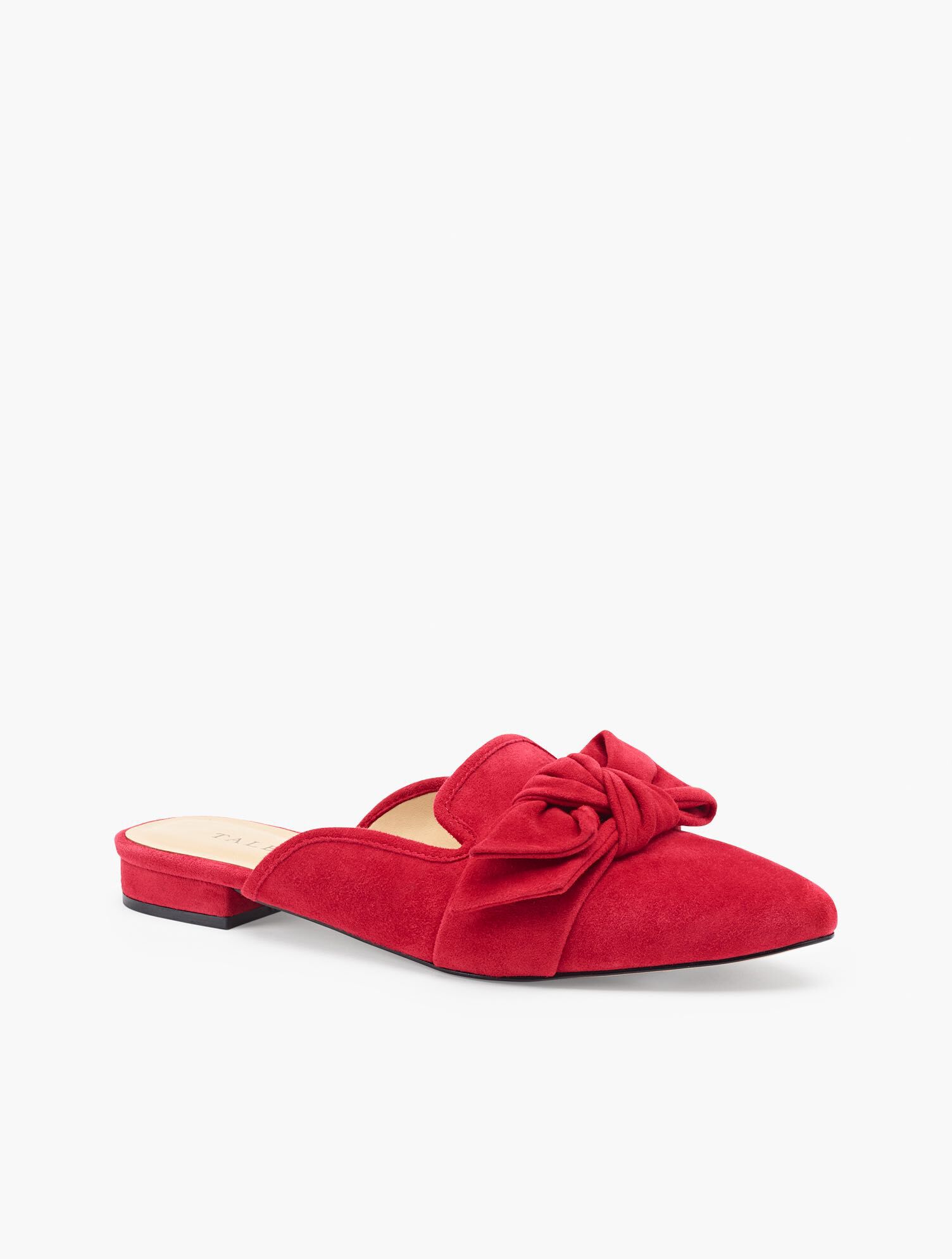 Edison Bow Detail Suede Mules | Talbots