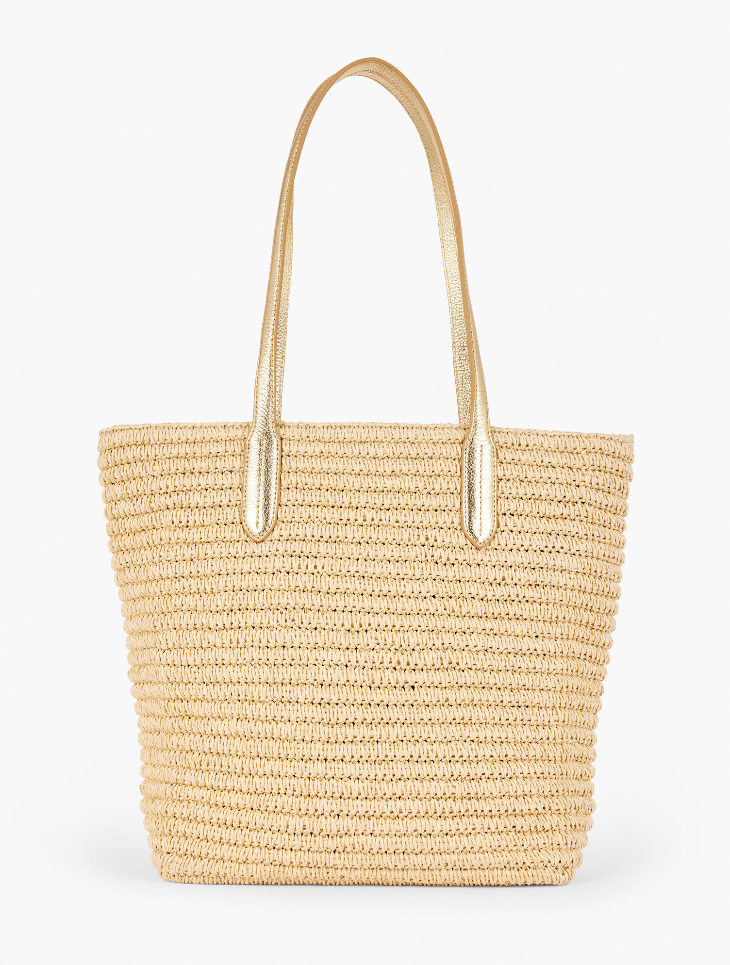 Metallic Trim Straw Tote | Talbots