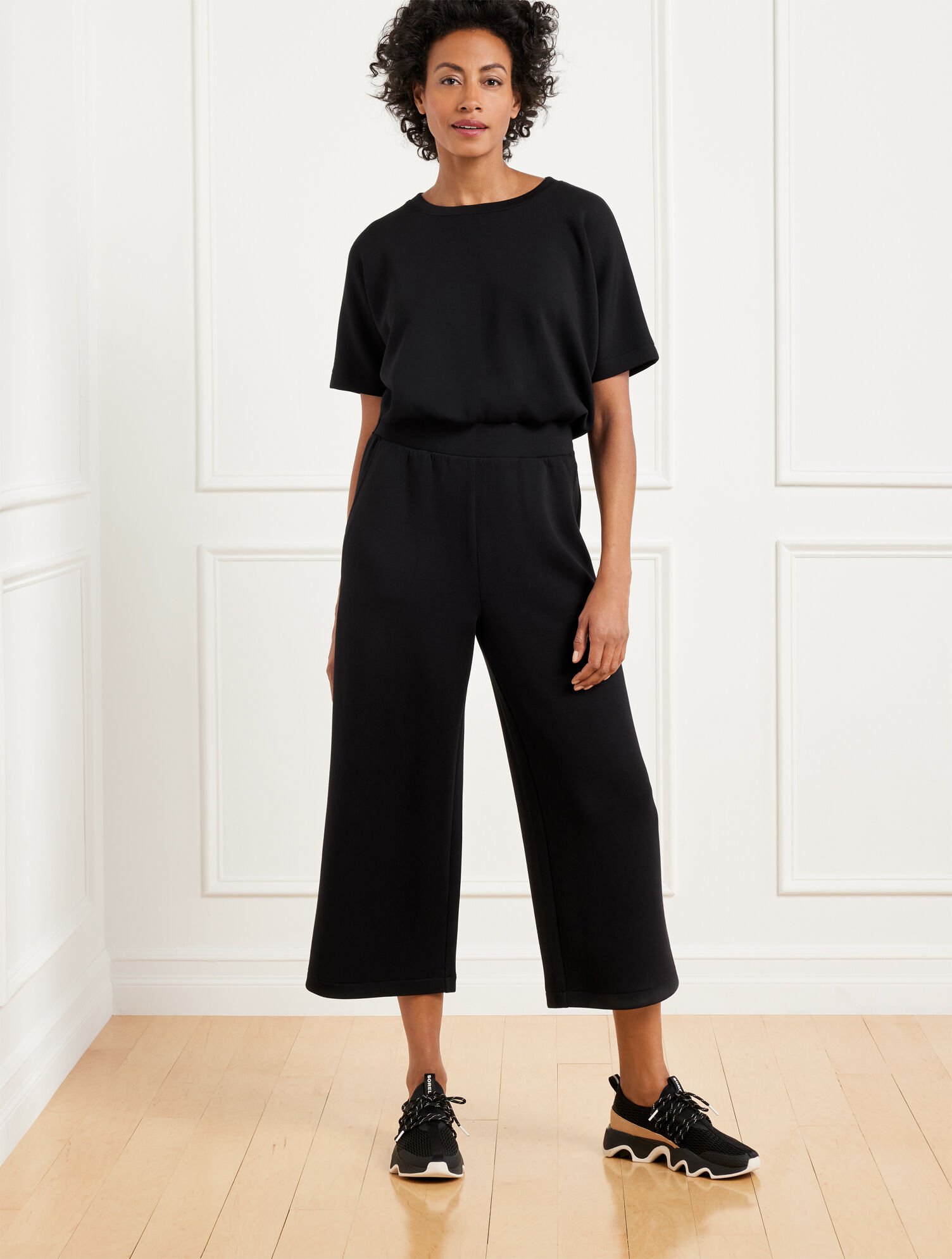 AirKnit Stretch Crewneck Jumpsuit | Talbots