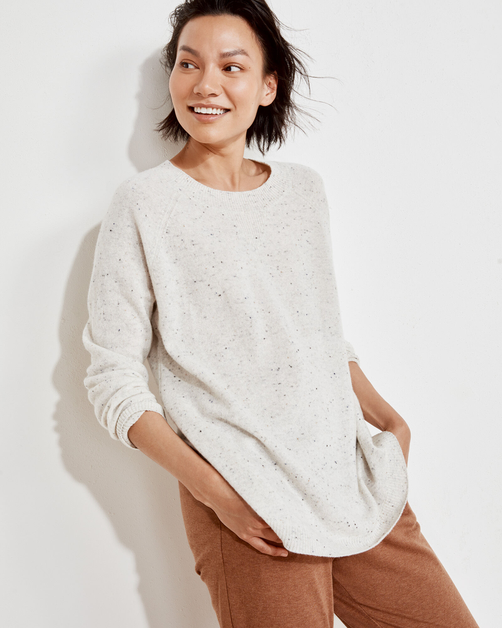 Pure Cashmere Curved Hem Sweater | Haven Well Within
