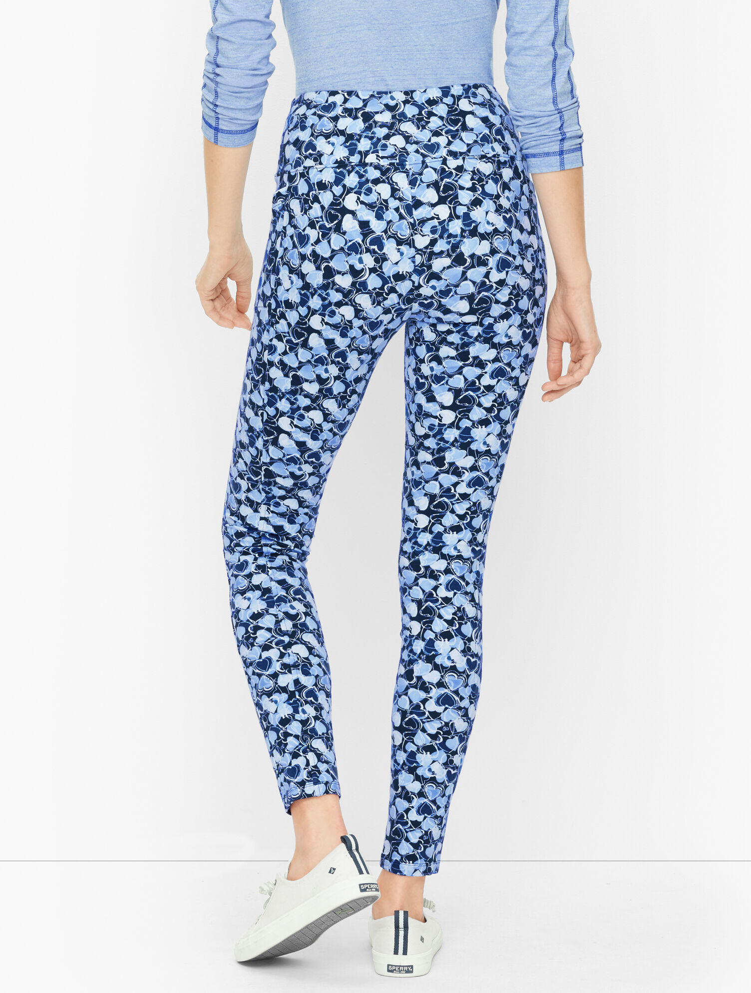 High Waist Leggings - Scribble Hearts | Talbots