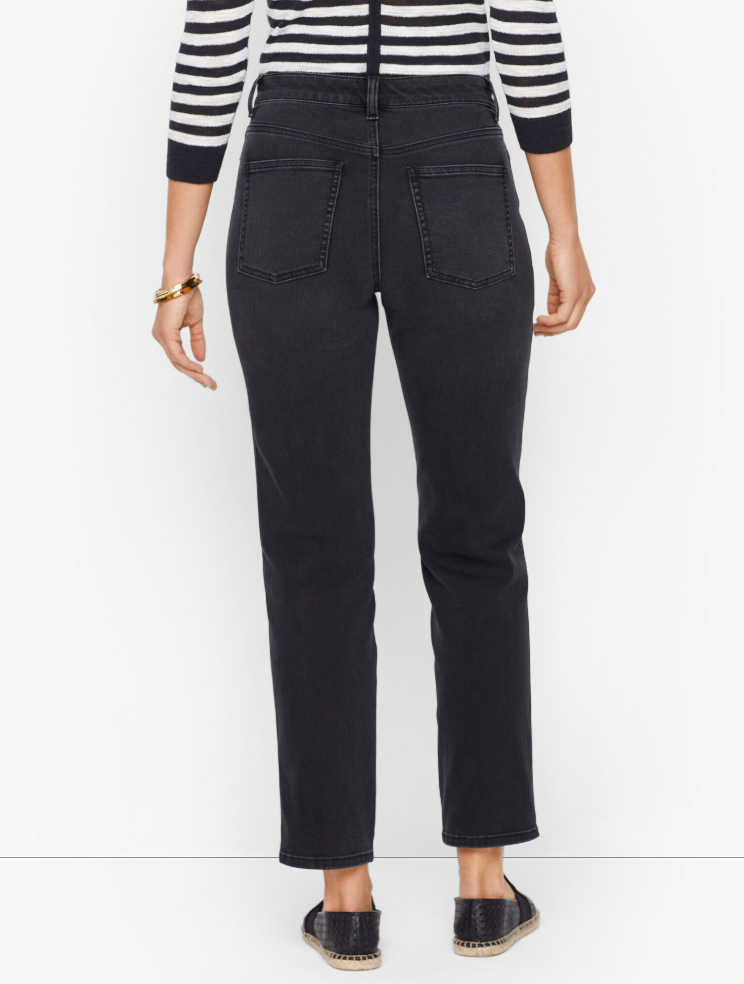 High Waist Straight Ankle Jeans - Raven Wash | Talbots