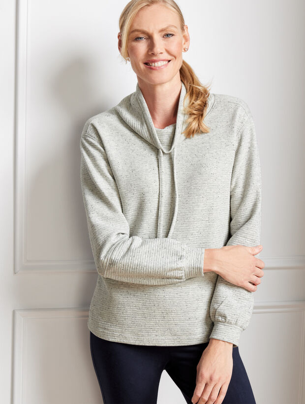 Textured Funnel Neck Pullover | Talbots