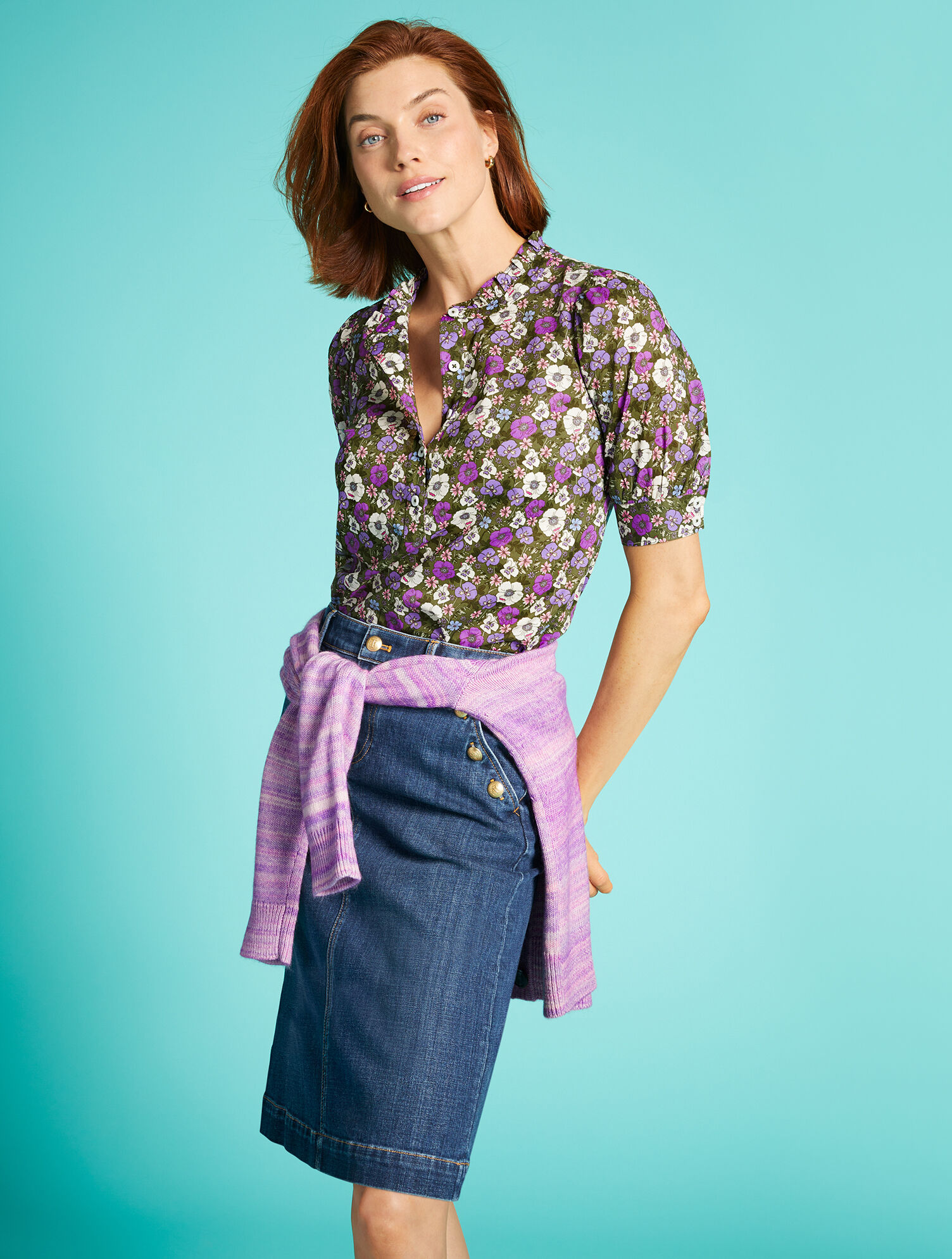 V-Neck Cardigan - Space Dye | Talbots