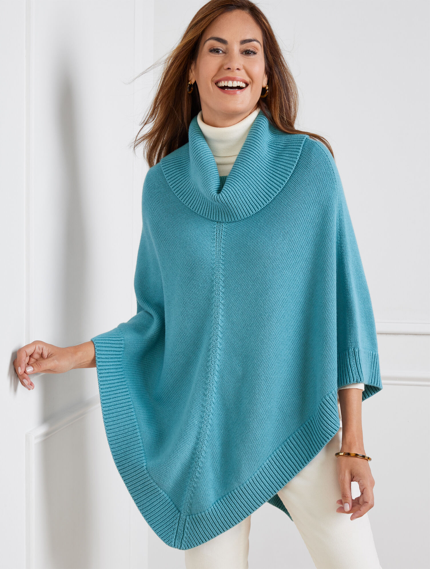Plus Size Jersey Triangle Poncho | Talbots
