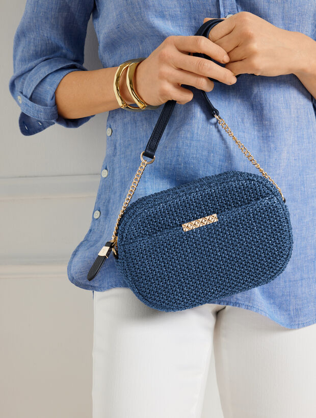 Straw Crossbody Bag - Indigo Blue | Talbots