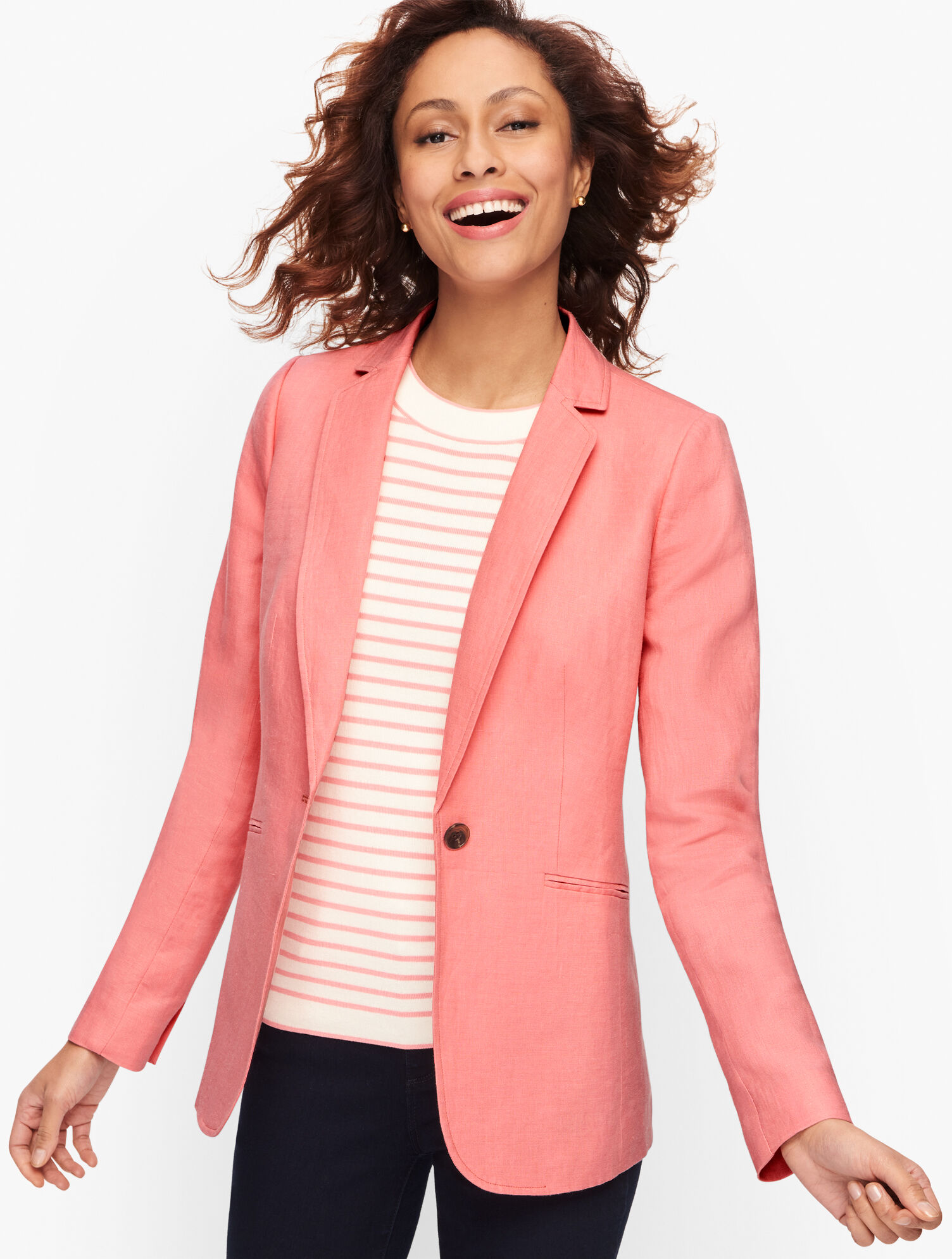 Classic Linen Blazer - Solid | Talbots