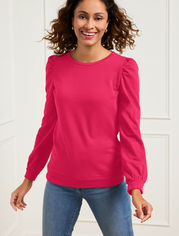 Pleated Shoulder Super Fleece Pullover | Talbots