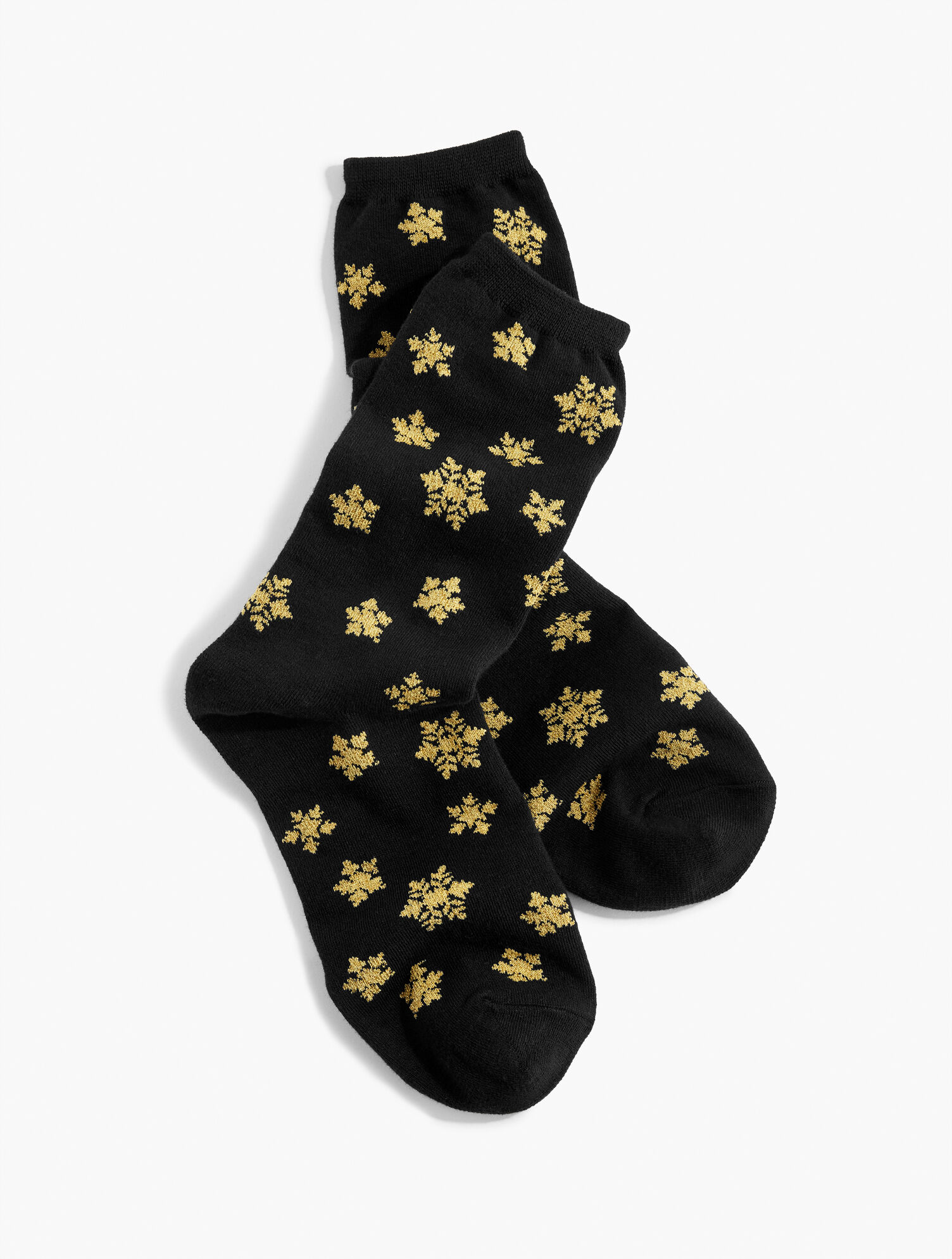 Falling Snowflakes Metallic Trouser Socks | Talbots