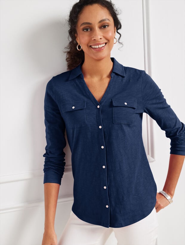 womens buttoned shirts