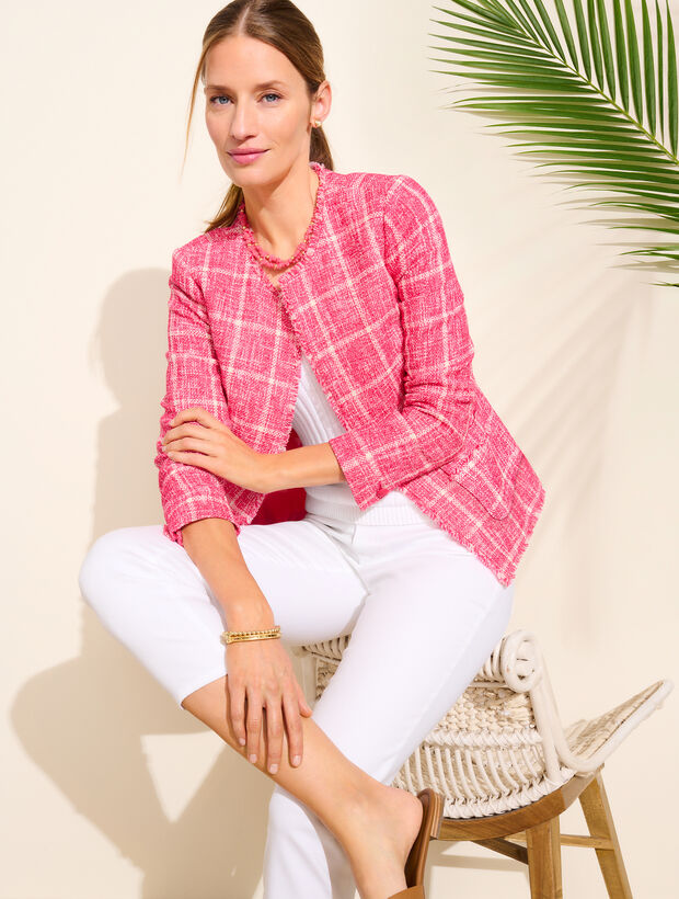 Twisted Windowpane Tweed Jacket | Talbots