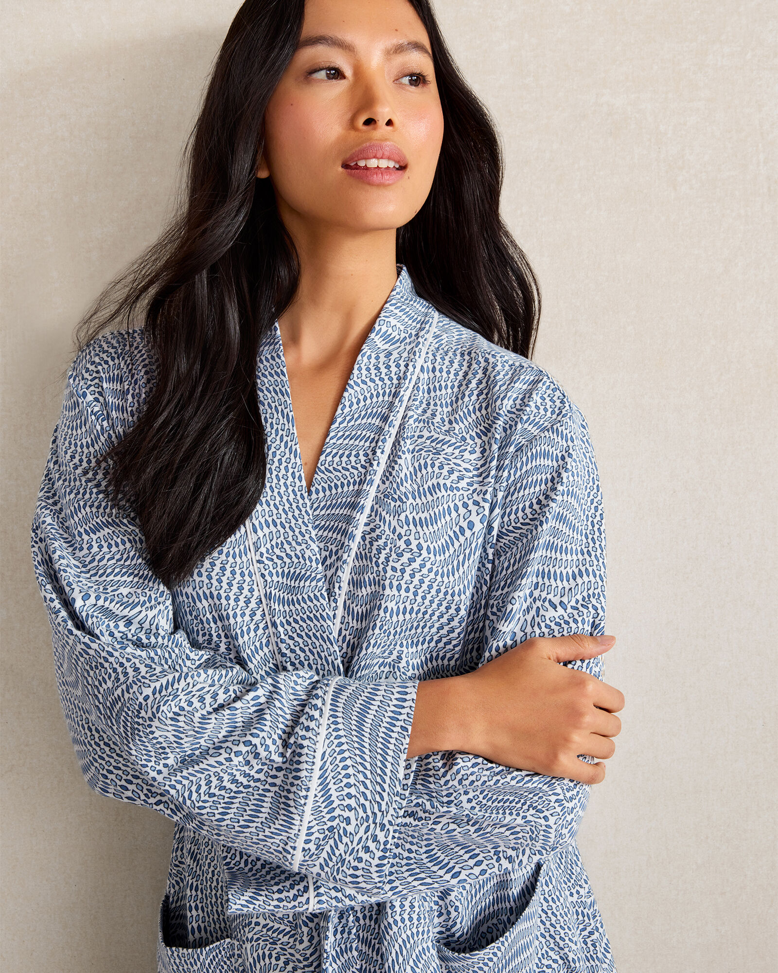 Organic Cotton Jersey Tiny Leaves Robe | Haven Well Within