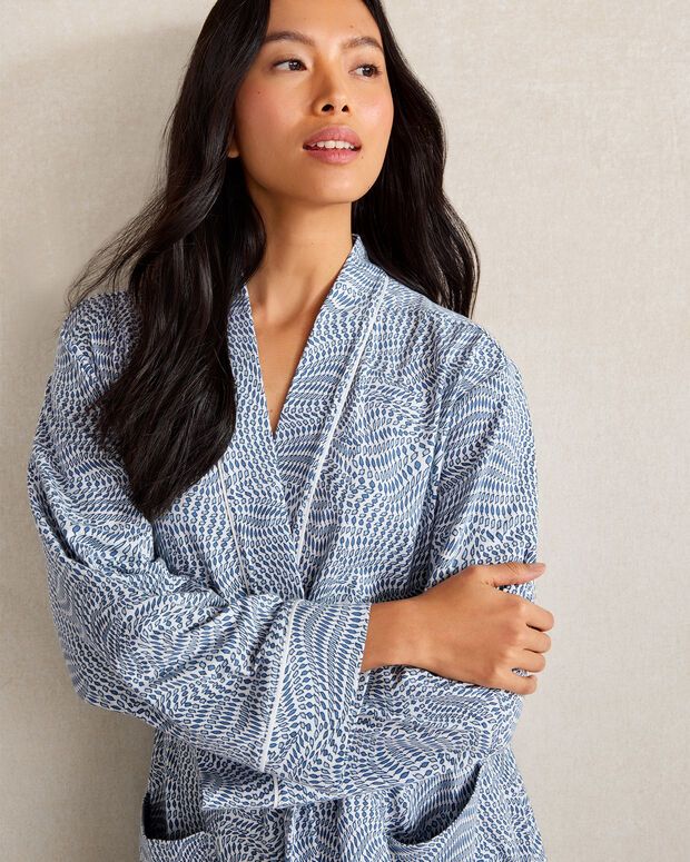 Organic Cotton Jersey Tiny Leaves Robe | Haven Well Within