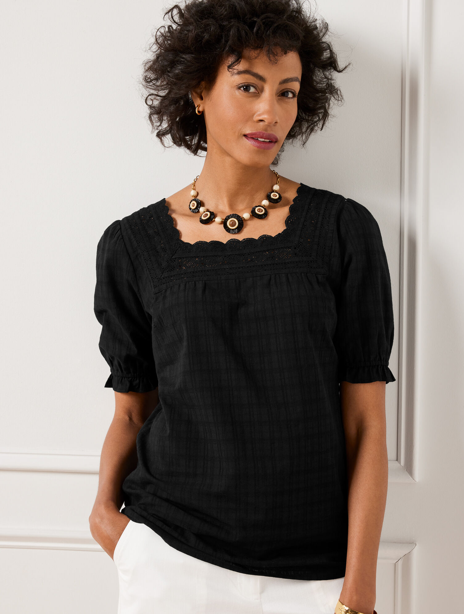 lace square neck top