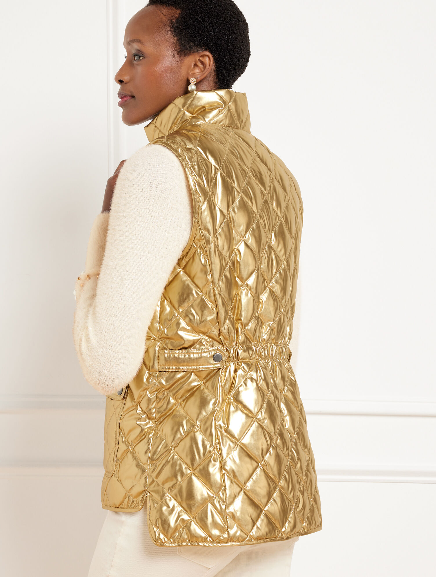 Quilted Down Puffer Vest - Metallic | Talbots