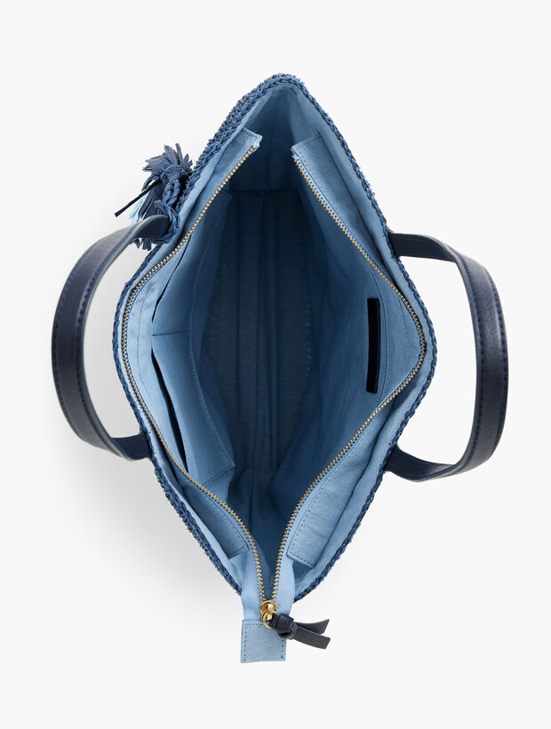 Colorblock Paper Straw Tote | Talbots