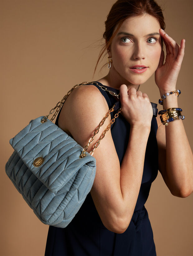 Chain Strap Crossbody Bag - Quilted Denim | Talbots