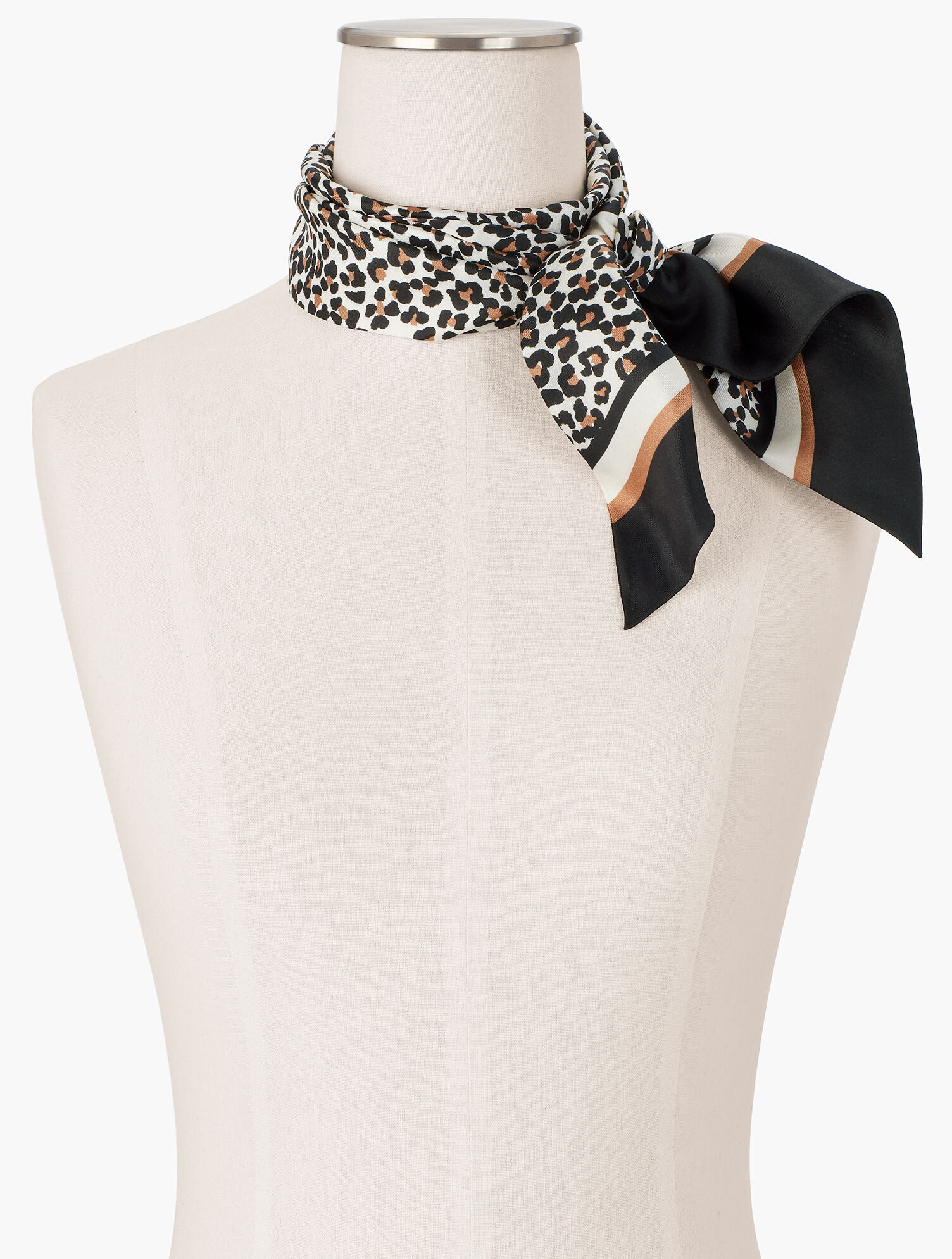Silk Leopard Print Skinny Scarf | Talbots