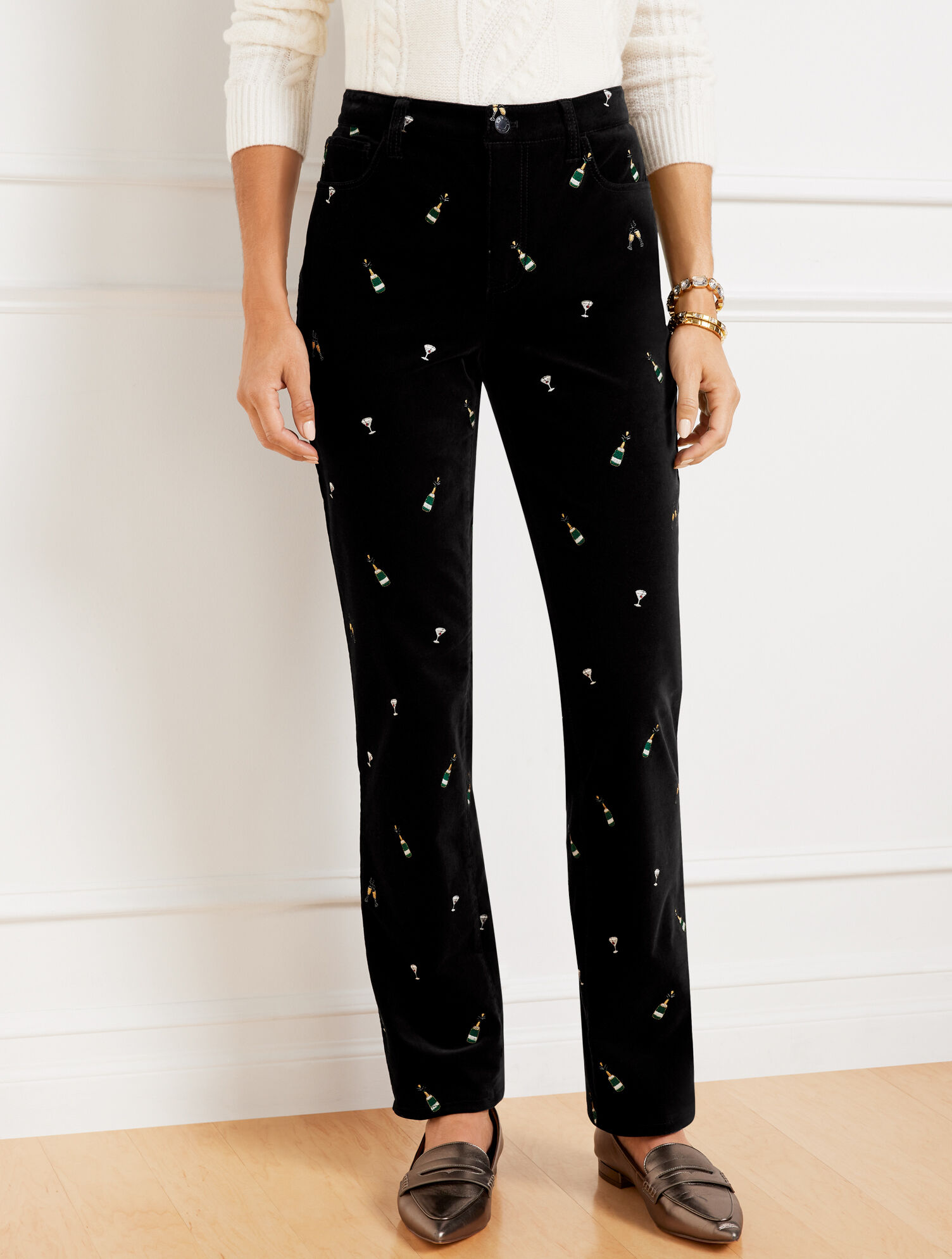 Straight Leg Velveteen Pants - Champagne Pop | Talbots