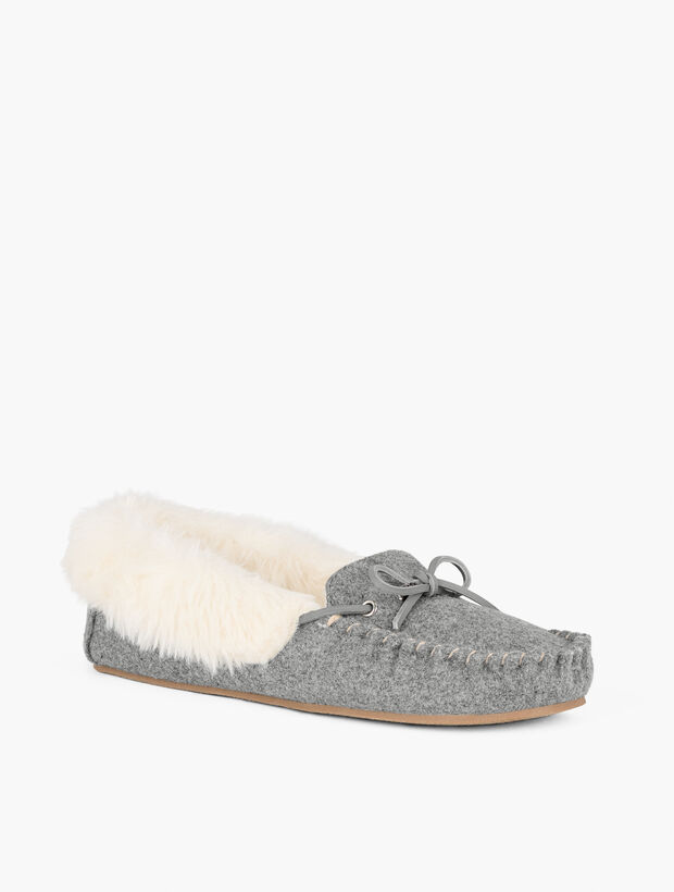 Ruby Brushed Flannel Moccasins | Talbots