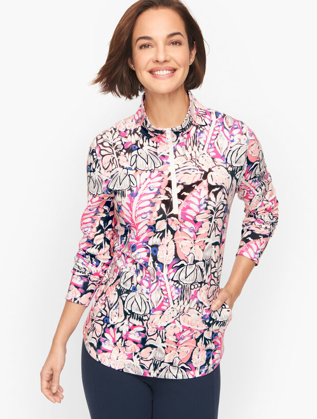 Half Zip Pullover - Abstract Foliage | Talbots