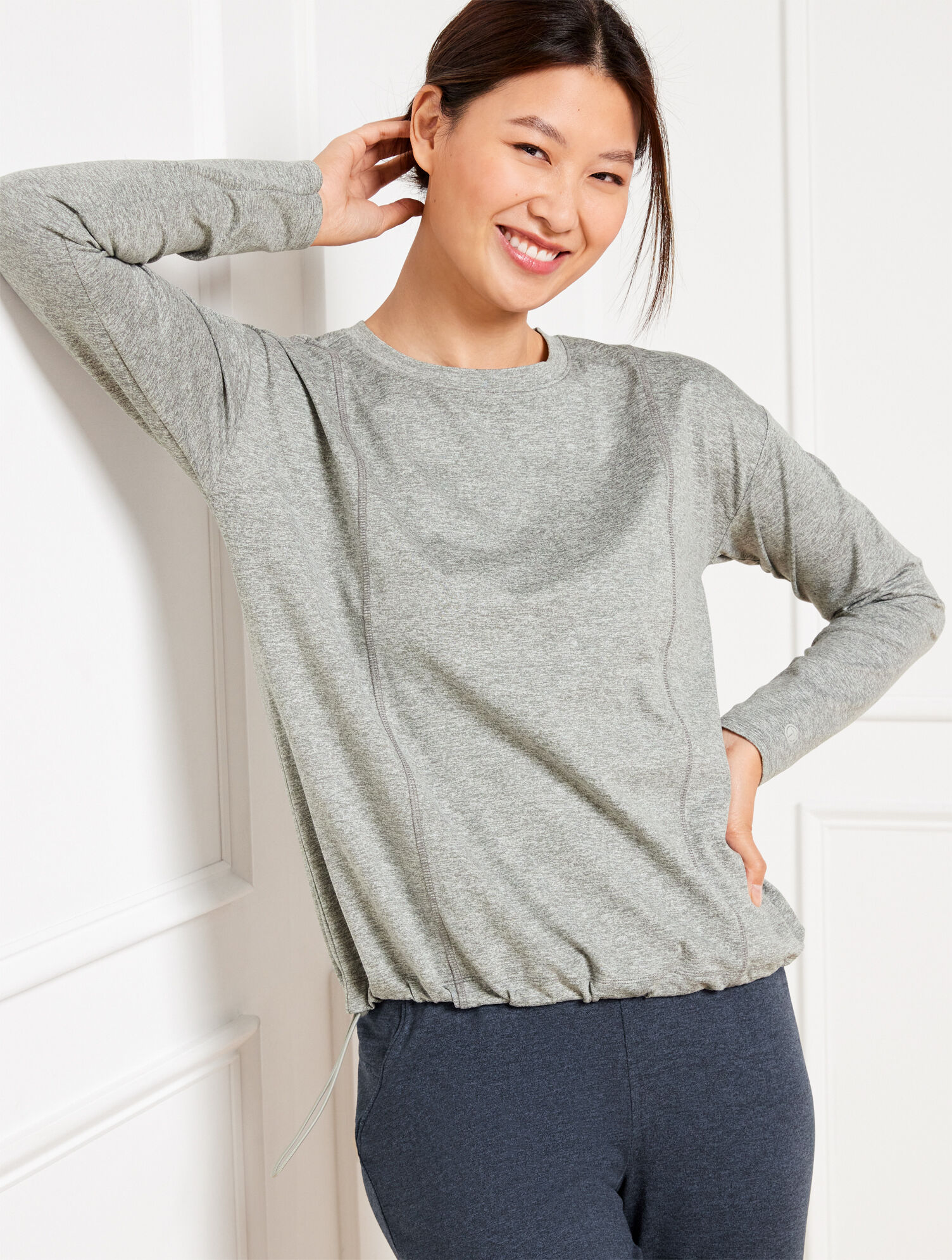Buttery Soft Easy Knit Bungee Hem Tee | Talbots