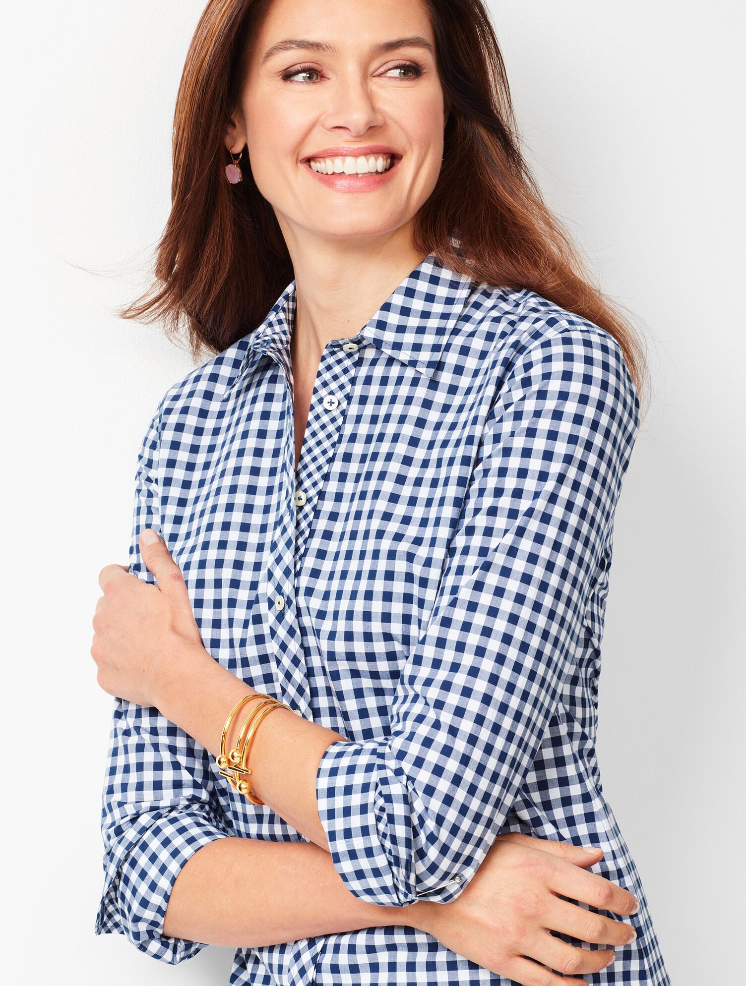 gingham blouse with collar