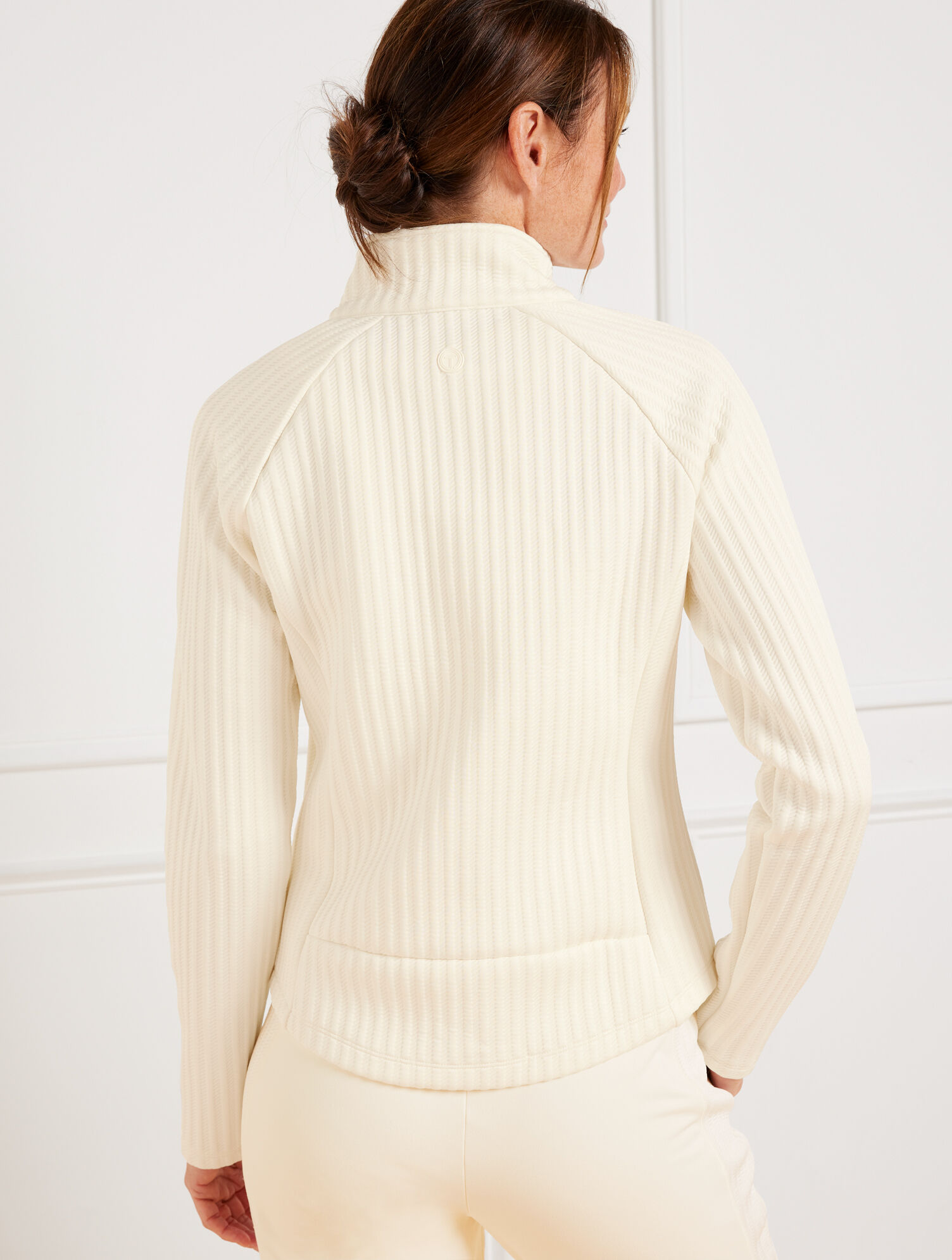 Textured Jacquard Zip Jacket | Talbots