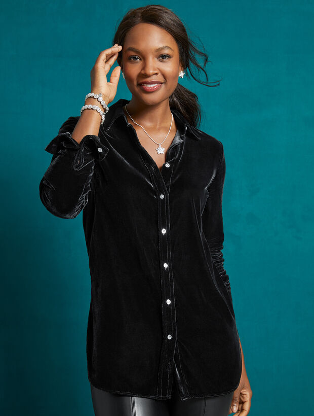 Effortless Velvet Boyfriend Shirt | Talbots