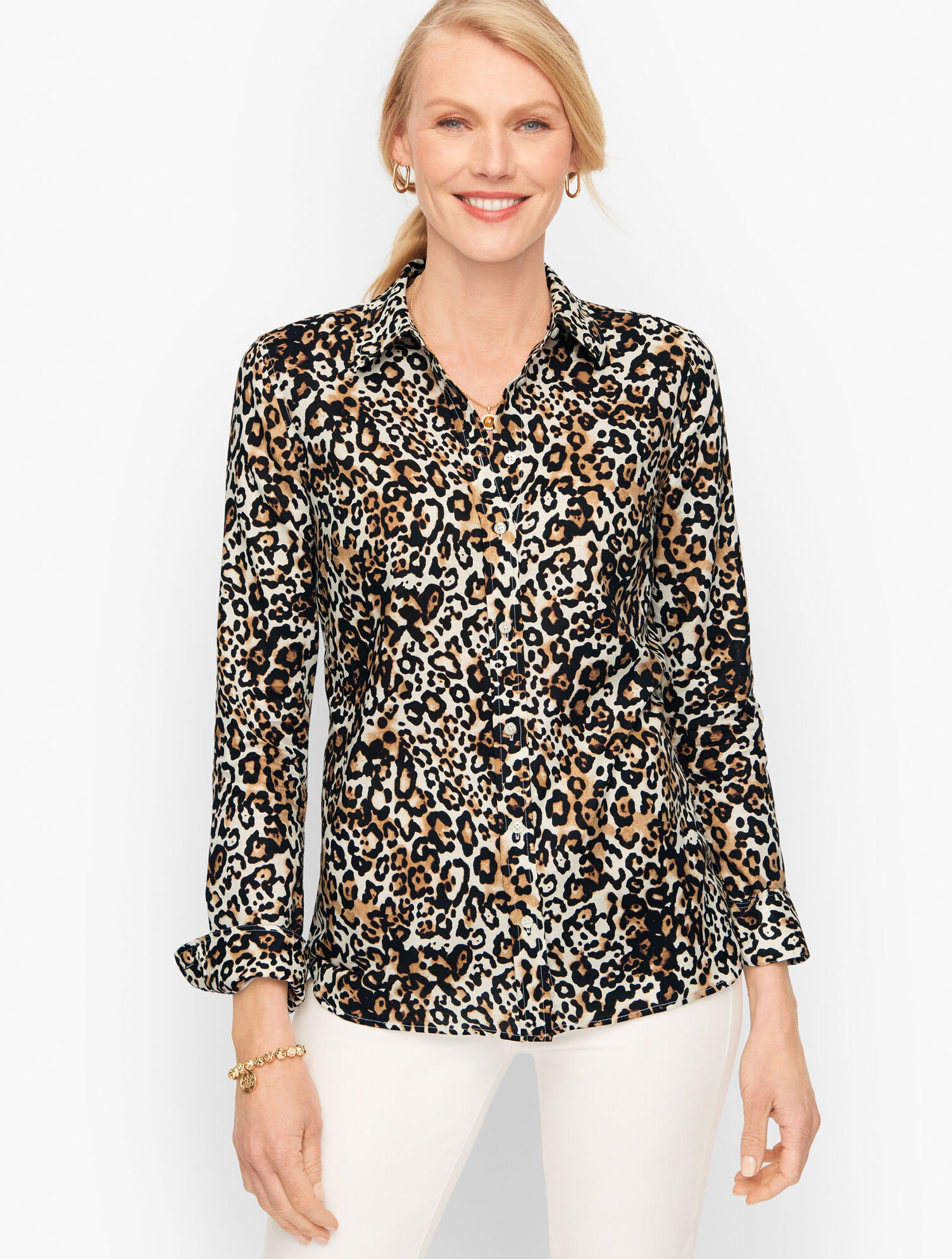 Classic Cotton Shirt - Leopard | Talbots