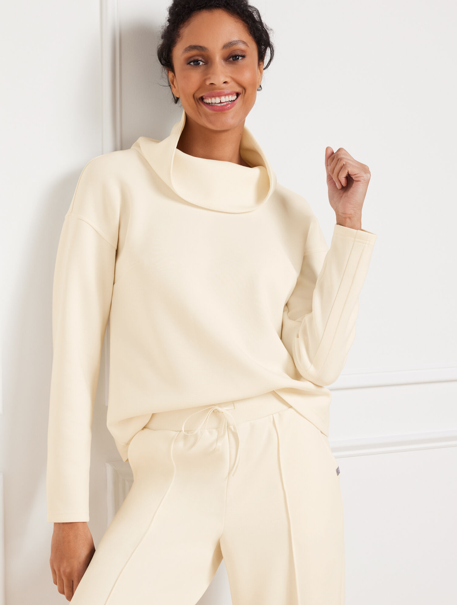 AirKnit Stretch Funnel Neck Pullover | Talbots