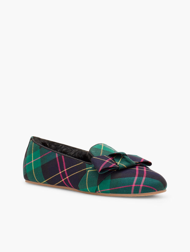 Fireside Bow Slippers - Talbots Tartan | Talbots