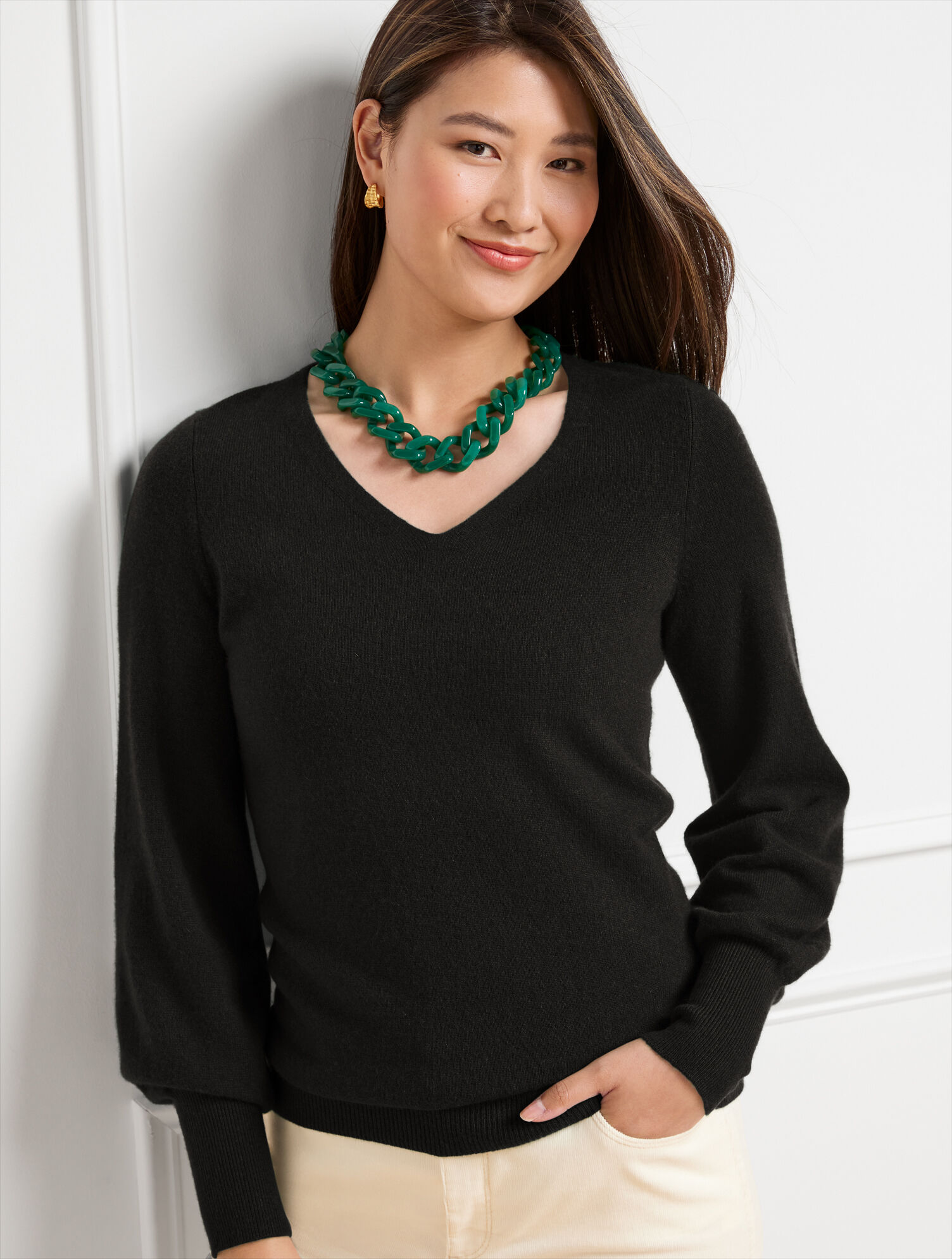 Cashmere V-Neck Sweater | Talbots