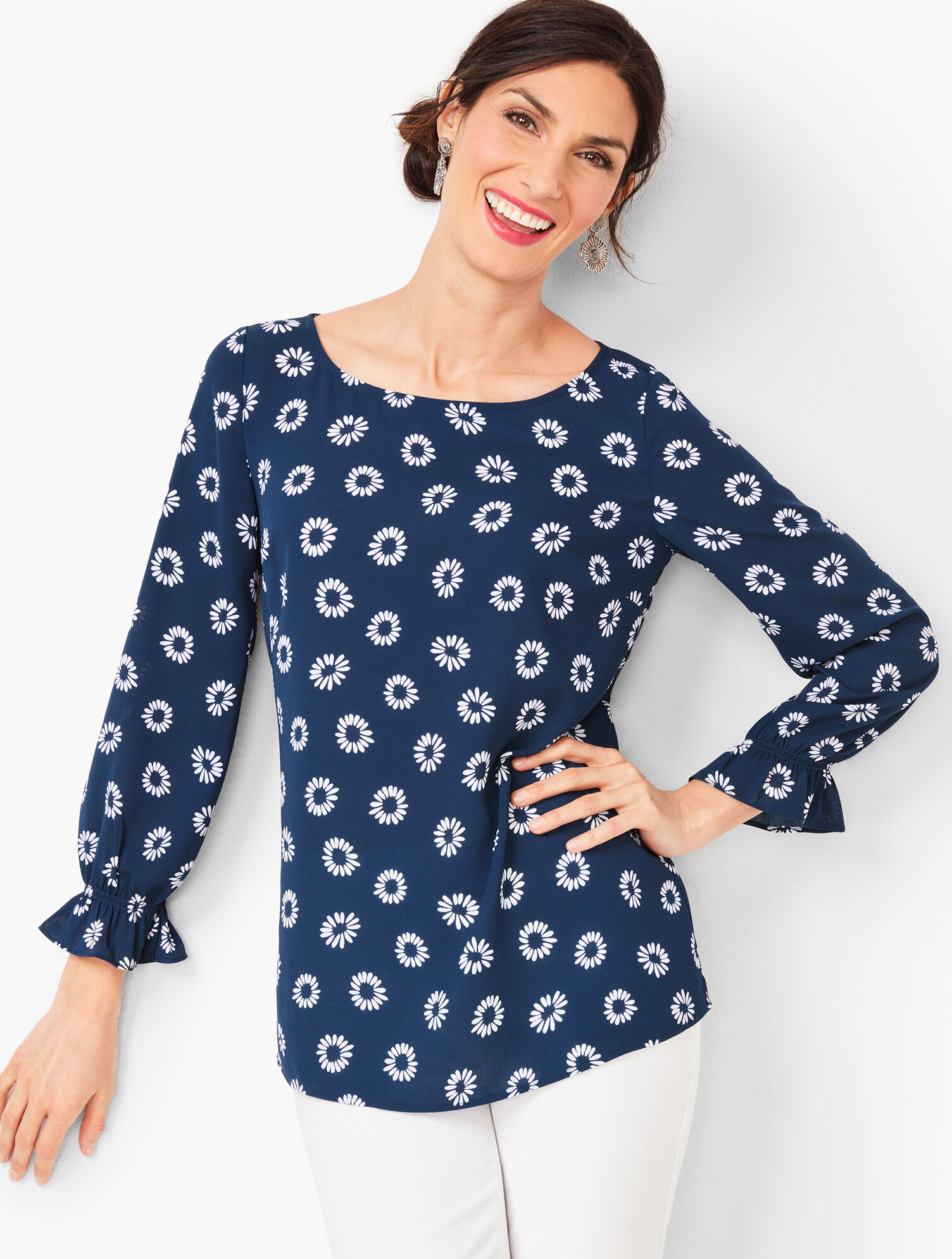 Feminine Sleeve Top - Daisy Print | Talbots