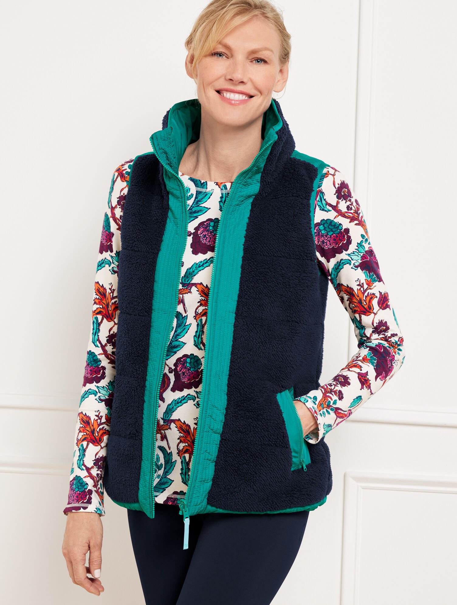 Reversible Sherpa Puffer Vest | Talbots